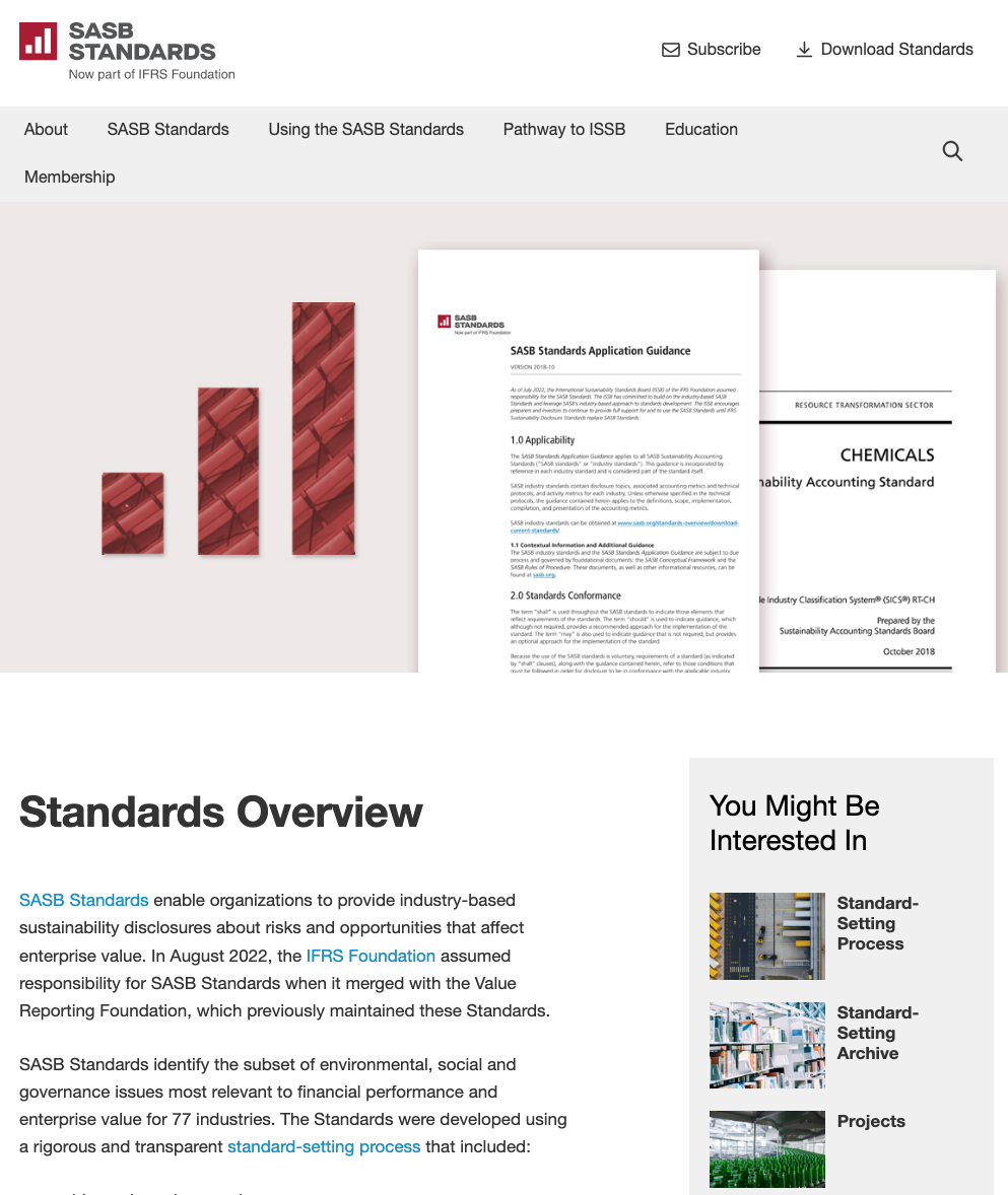 可持续发展会计准则委员会 (SASB) 准则 | IFC Beyond the Balance Sheet